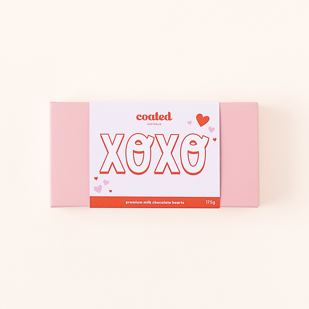 XOXO Gift Box with Milk Chocolate Hearts – Coated Australia